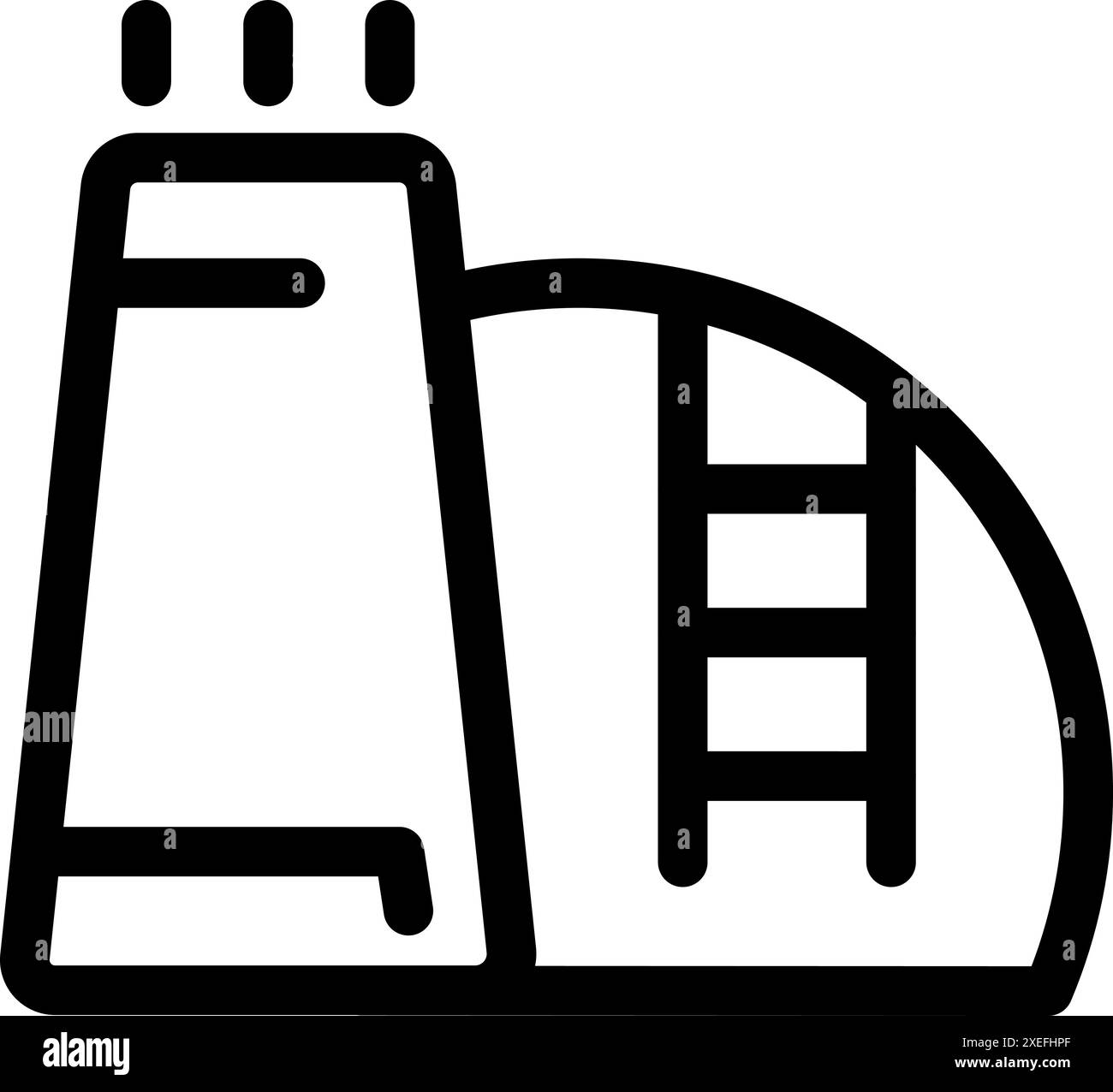 Line icon representing a biogas plant producing renewable energy from ...