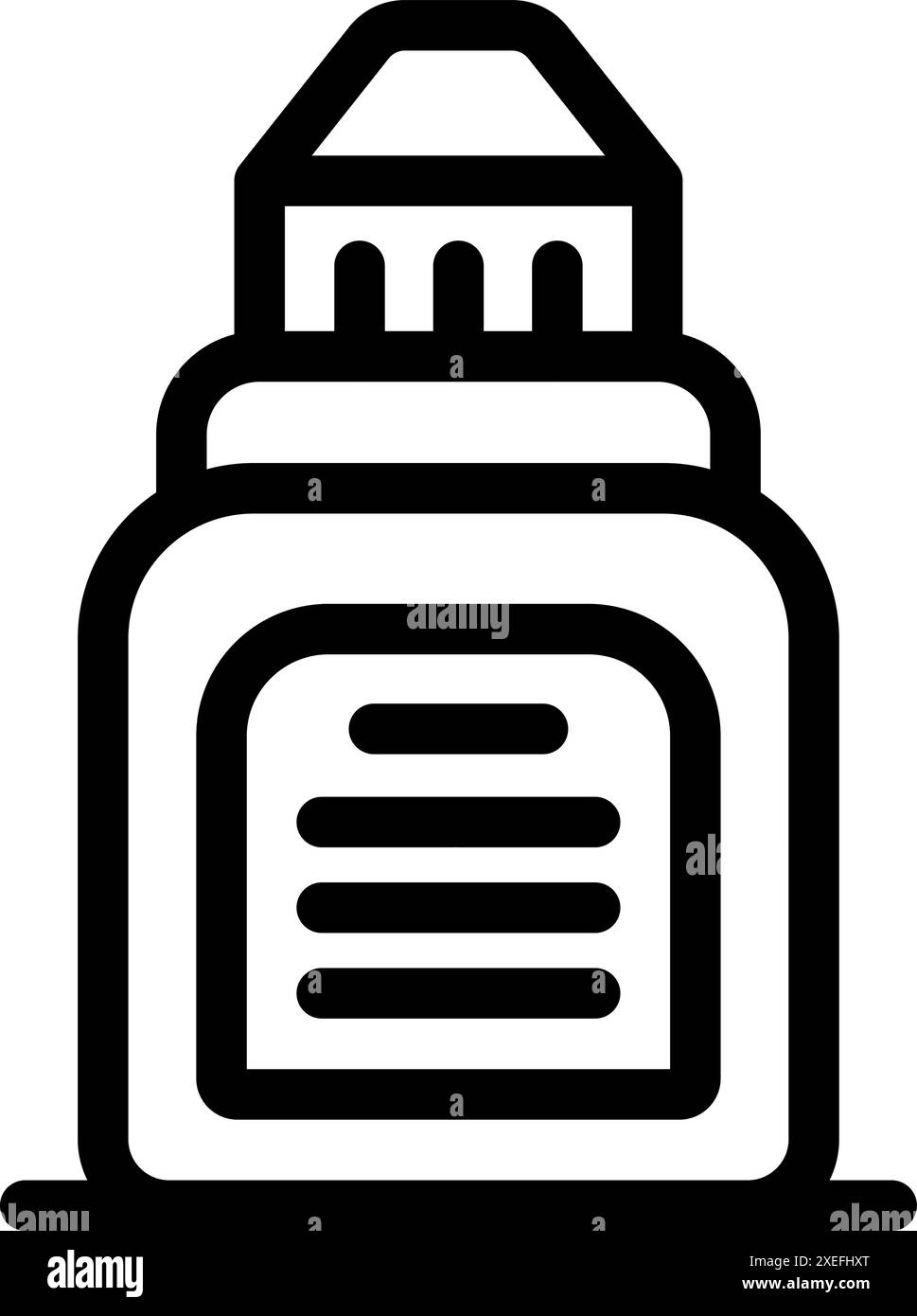 Black outline icon representing a vape liquid bottle, emphasizing its ...
