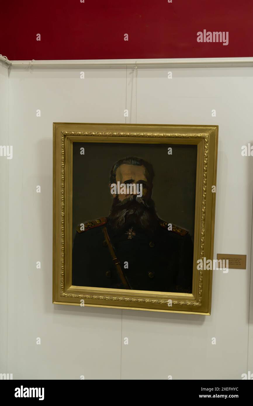 Antique portrait painting of a stern looking military general hanging ...