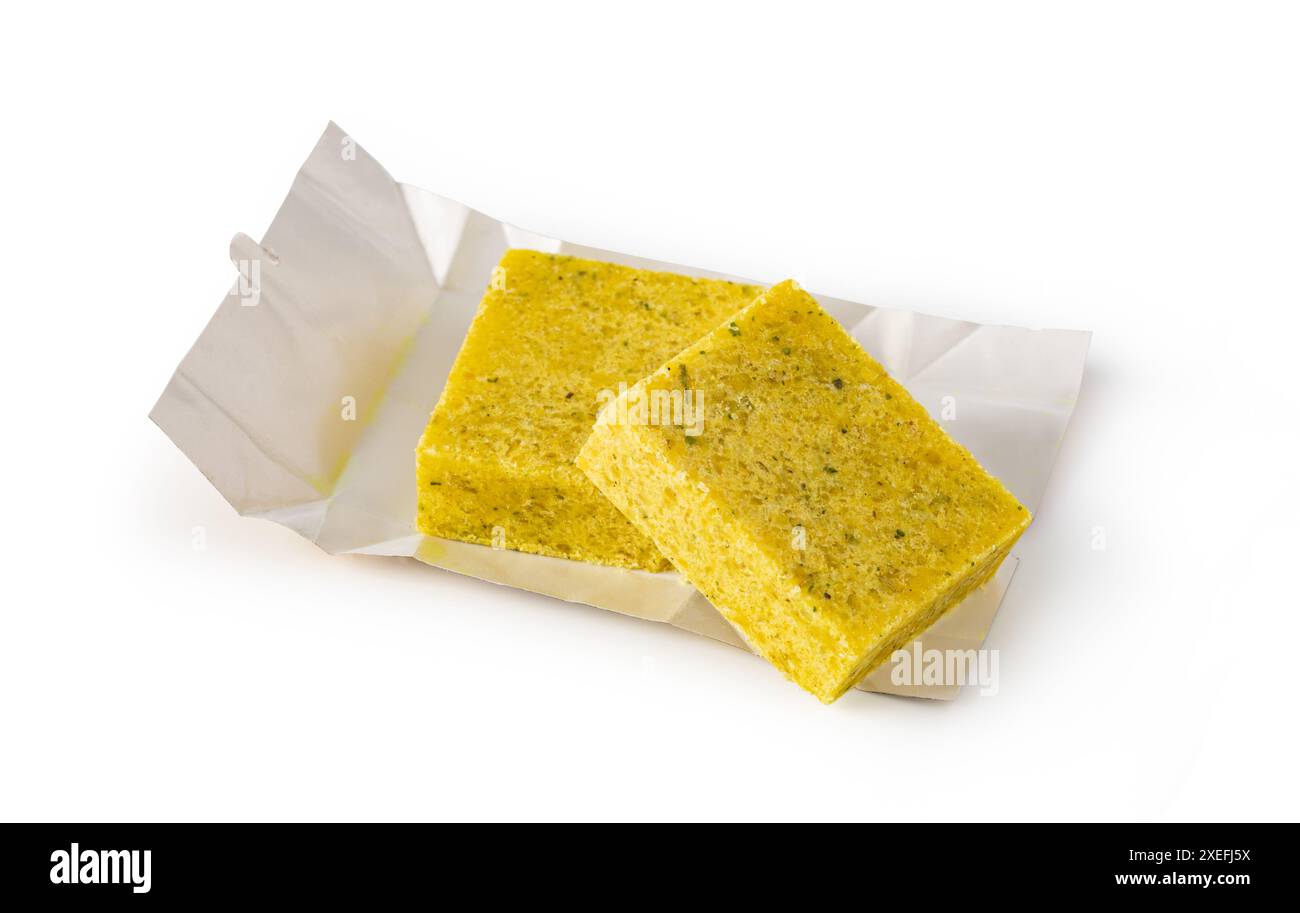 Unwrapped bouillon cube Stock Photo - Alamy