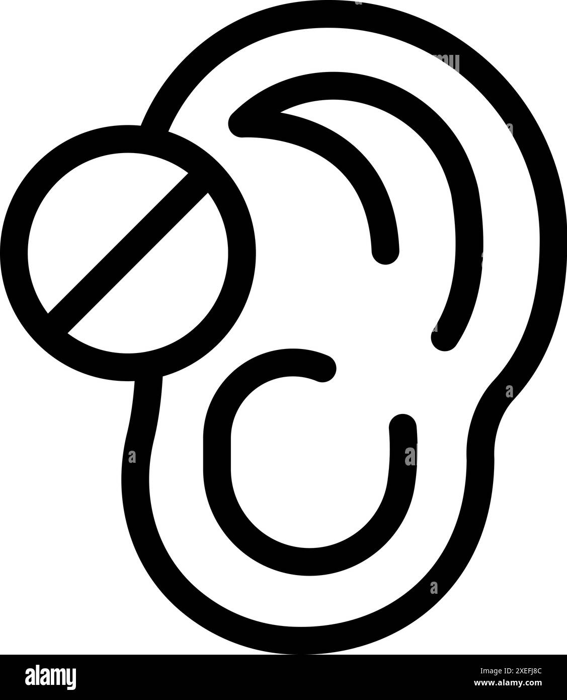 Human ear with hearing loss showing stop sign icon Stock Vector Image ...