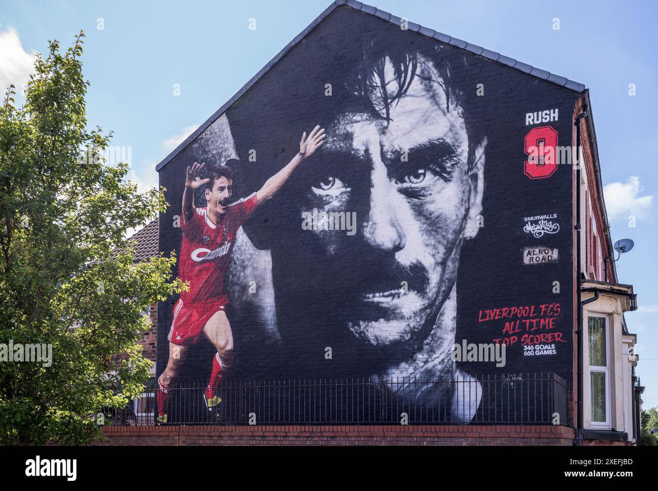 In Rush, Liverpool FC legend and ace goalscorer as a mural on an end ...