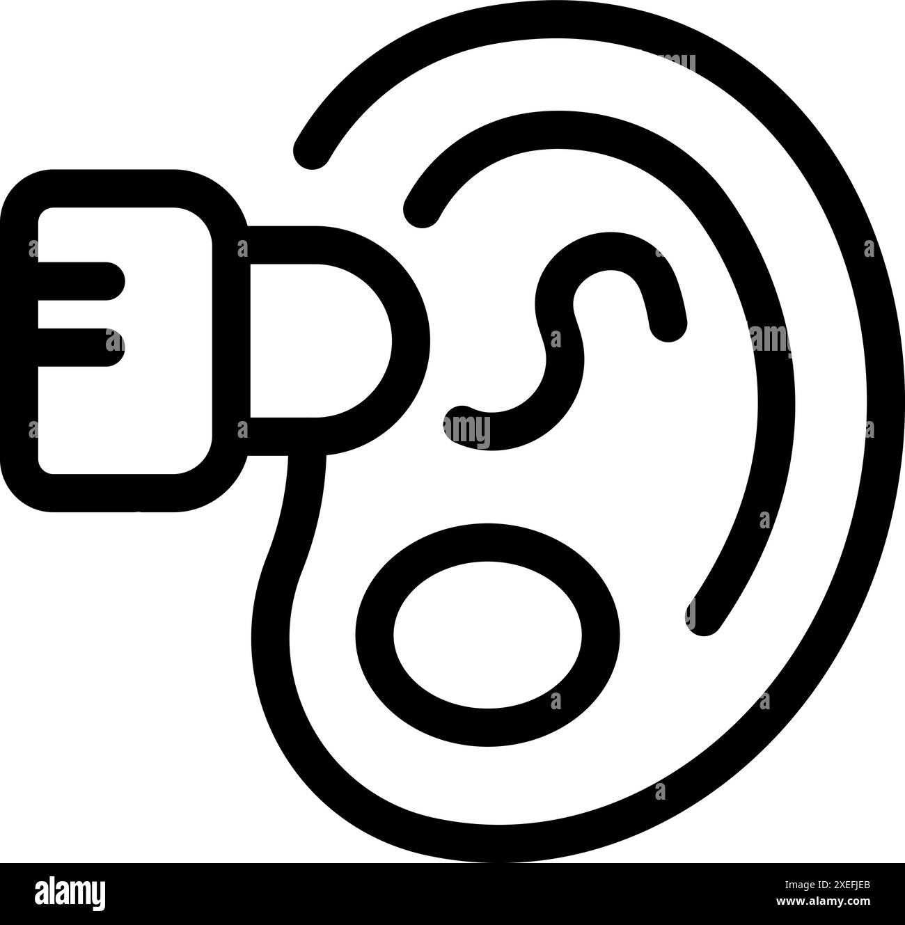 Line icon of an ear examination, representing a medical specialty Stock ...