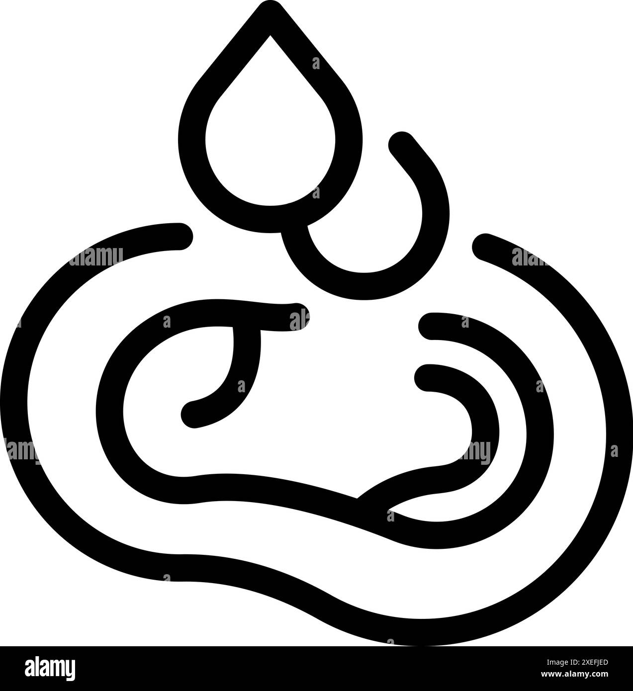 Minimalist line art illustration of water droplets falling and creating ...