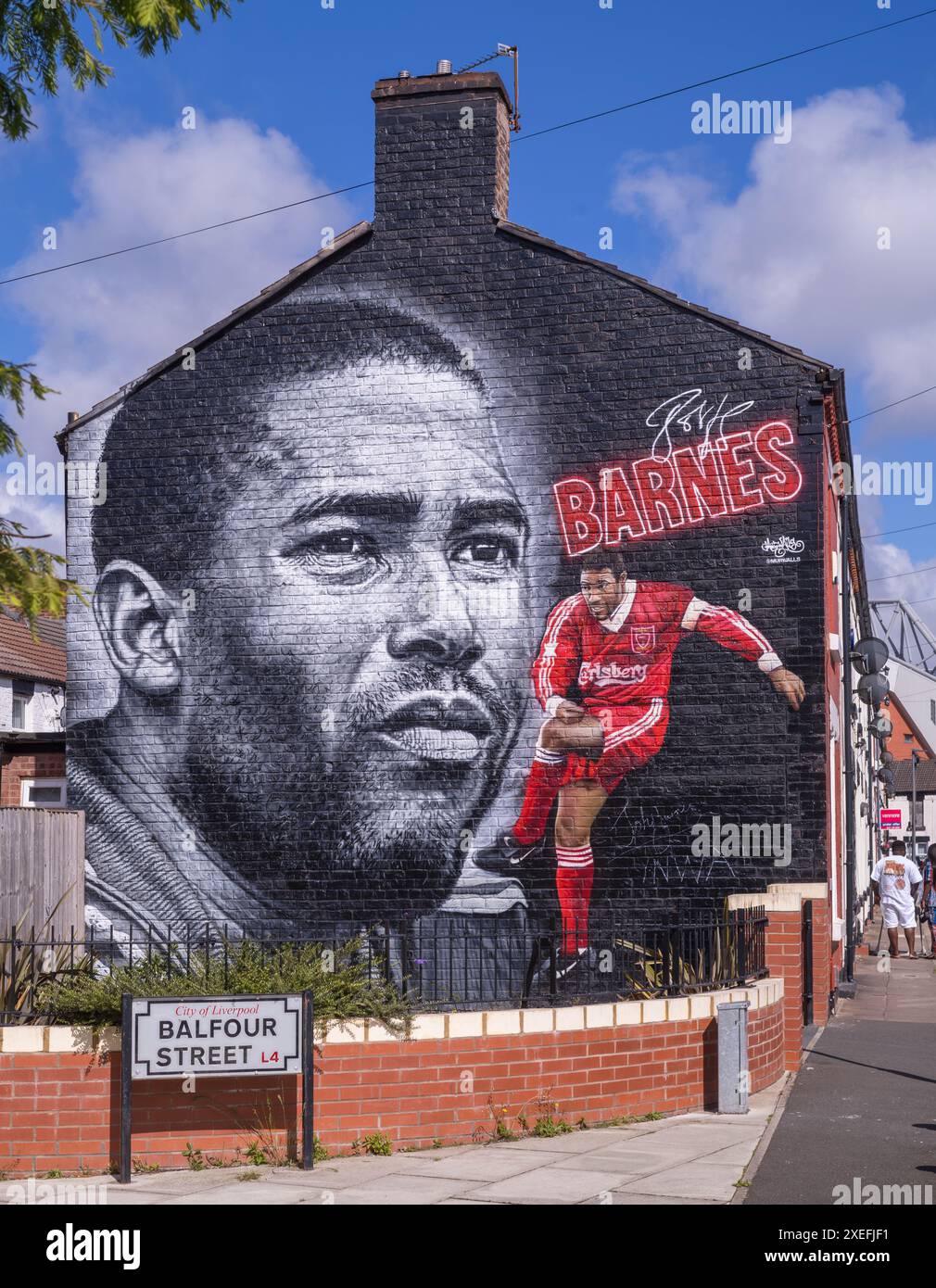 A painted mural of Liverpool FC's iconic and legendry, player, John ...