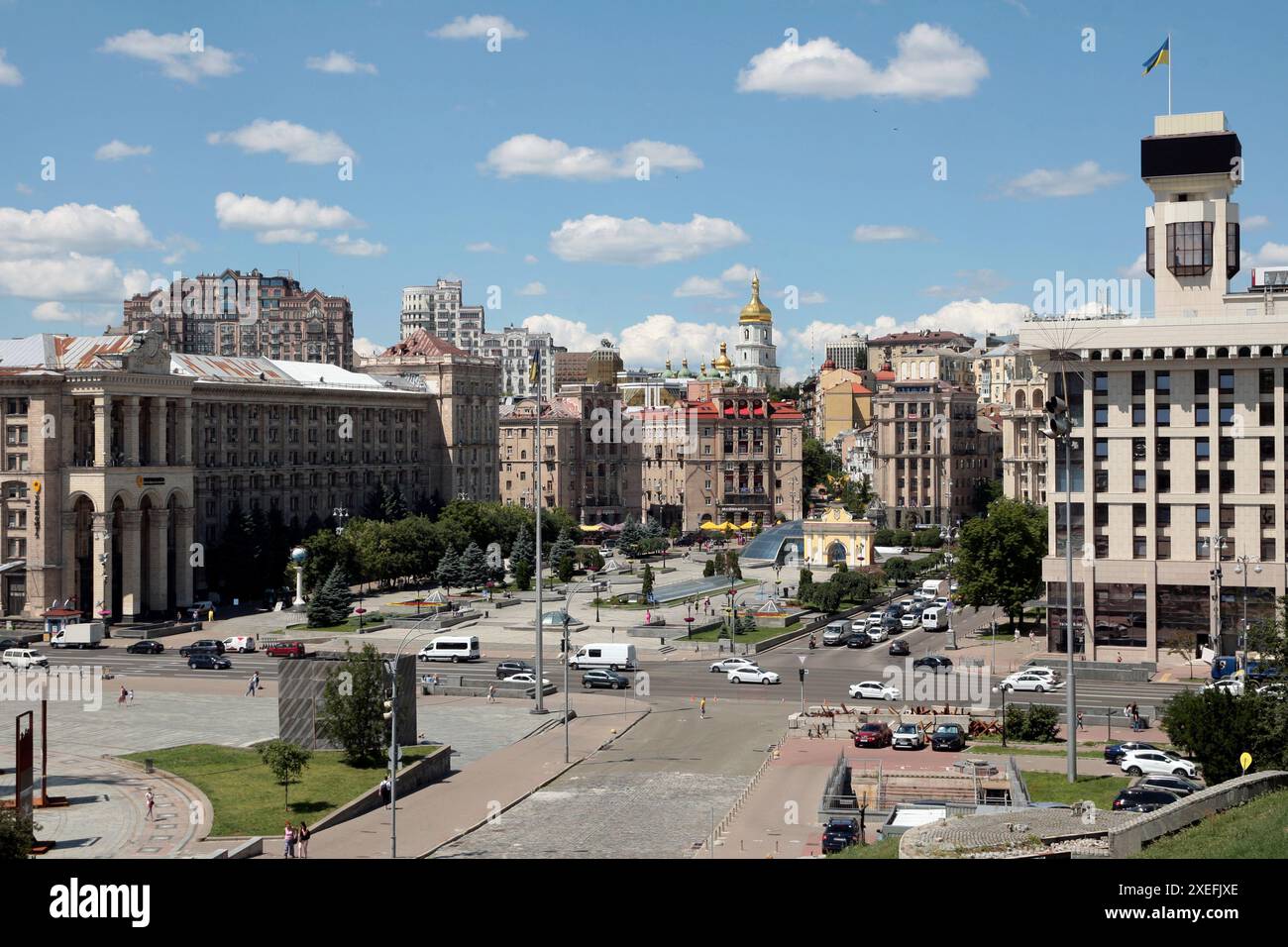 KYIV, UKRAINE - JUNE 27, 2024 - Maidan Nezalezhnosti is the central ...