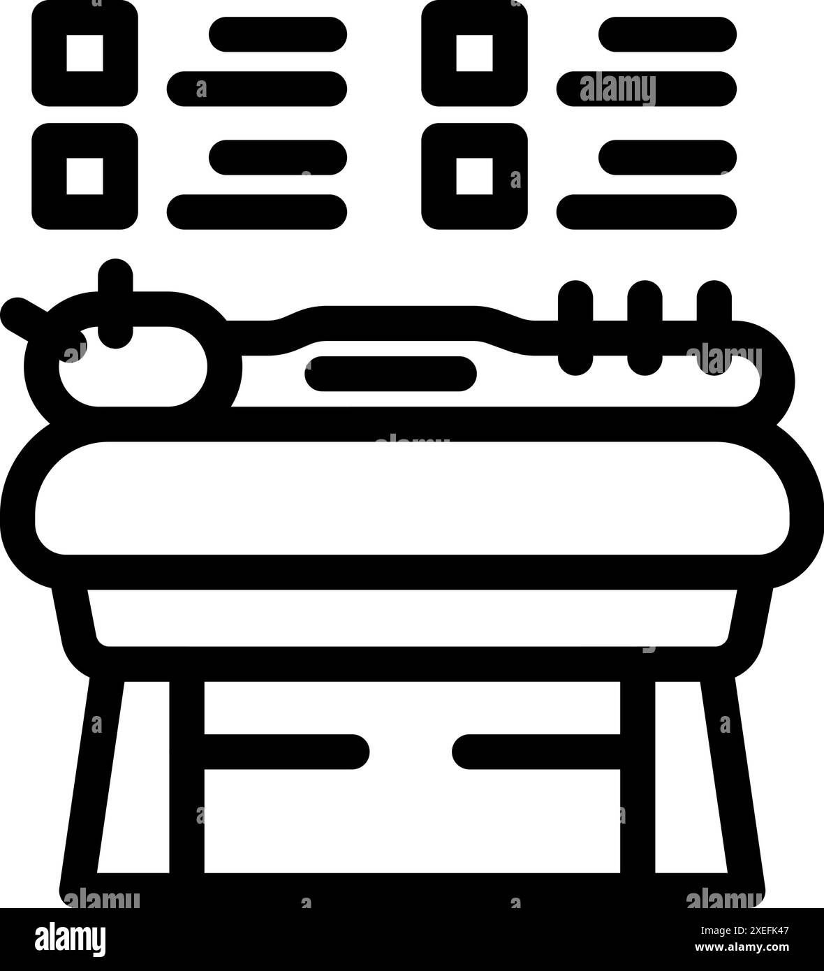 Outline icon representing a patient undergoing a medical imaging scan ...