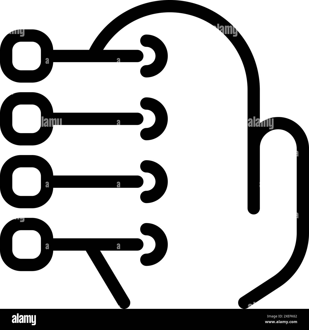 Stylized icon representing a hand selecting an option from a multiple ...