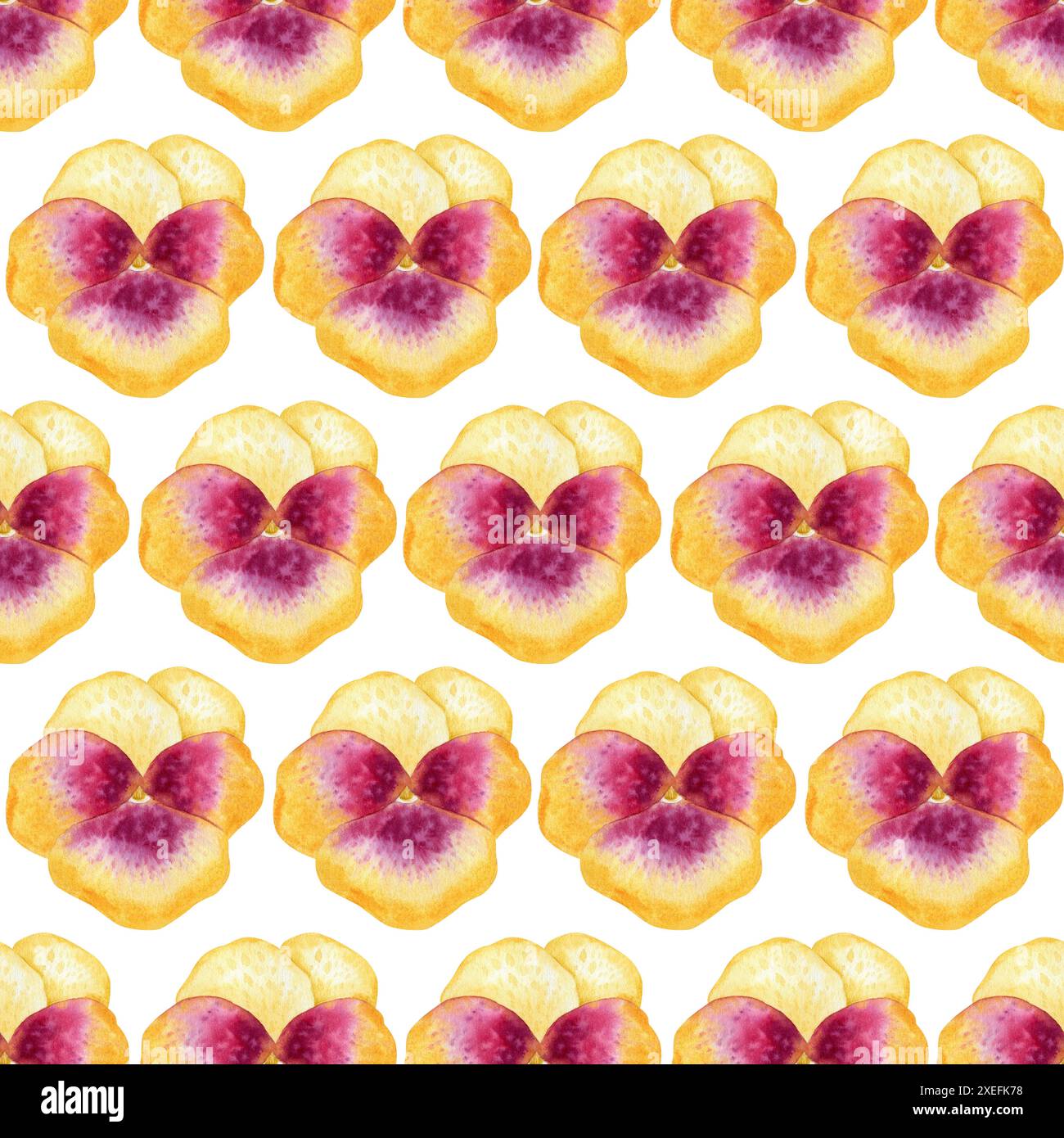 Bright pattern with pansies, violets, wildflowers. Watercolor floral ...