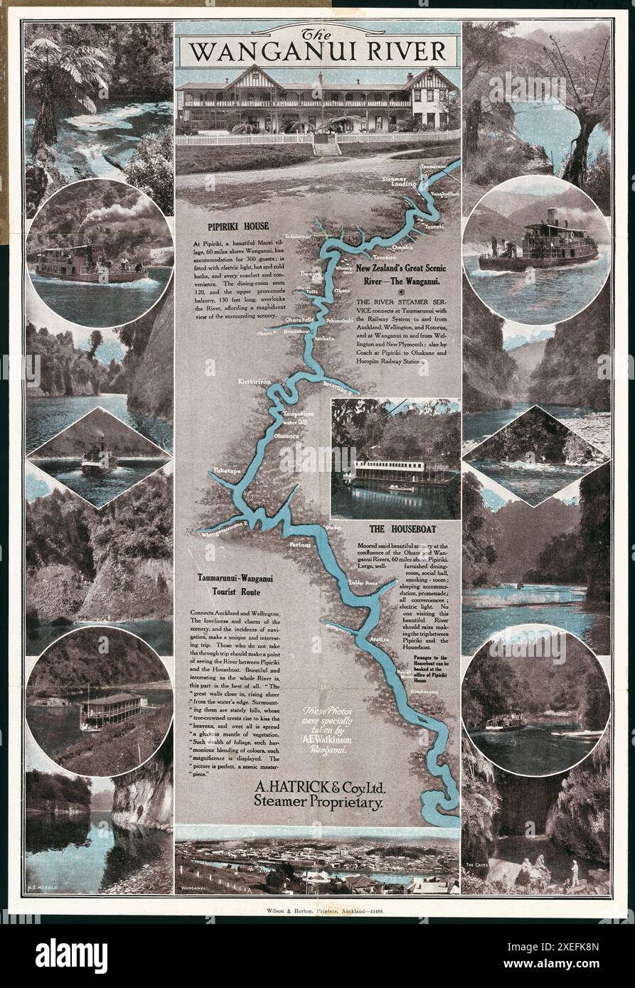 Vintage Wanganui River travel guide with illustrated map, photographs ...