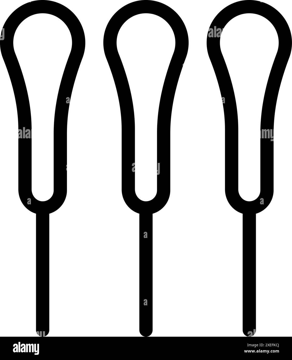 Minimalist line art icon of three tuning forks standing upright Stock ...