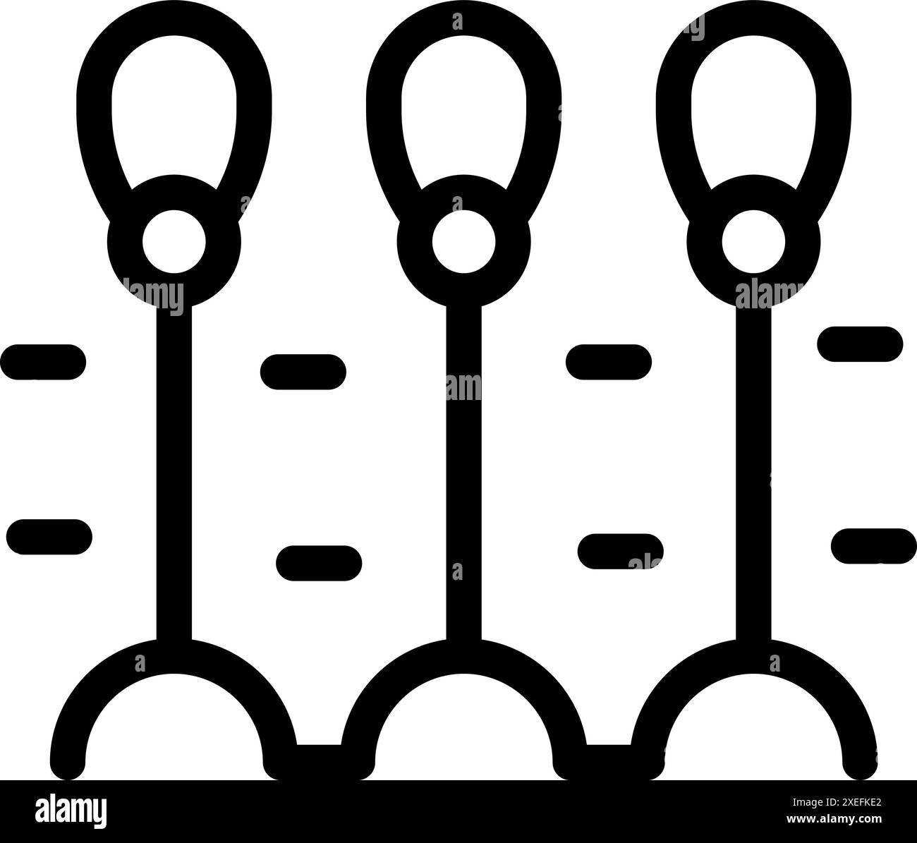 Simple black and white icon of three toggle switches changing settings ...