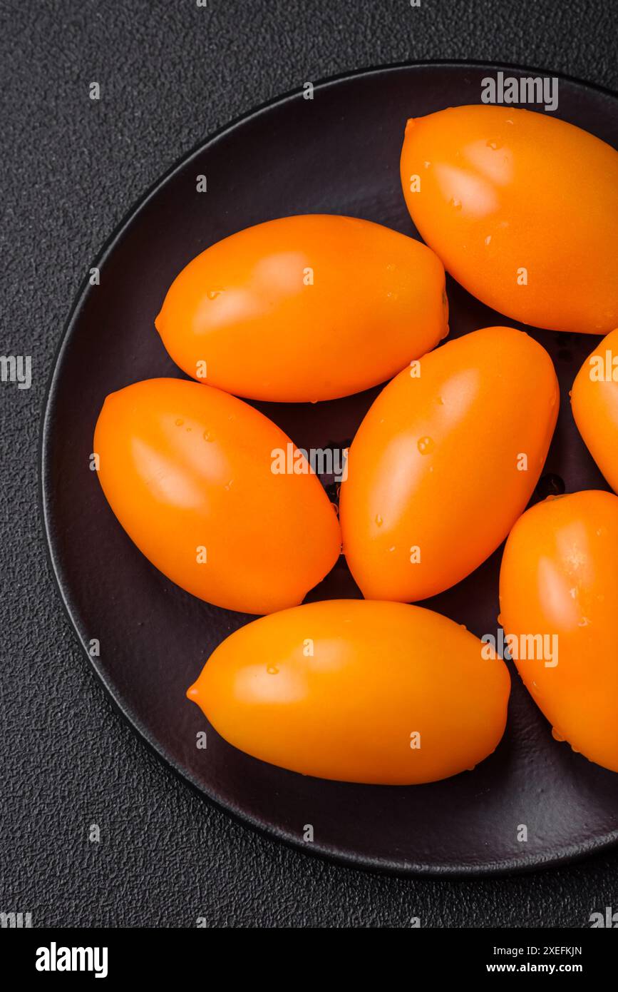 Organic yellow plum shaped roma hi-res stock photography and images - Alamy