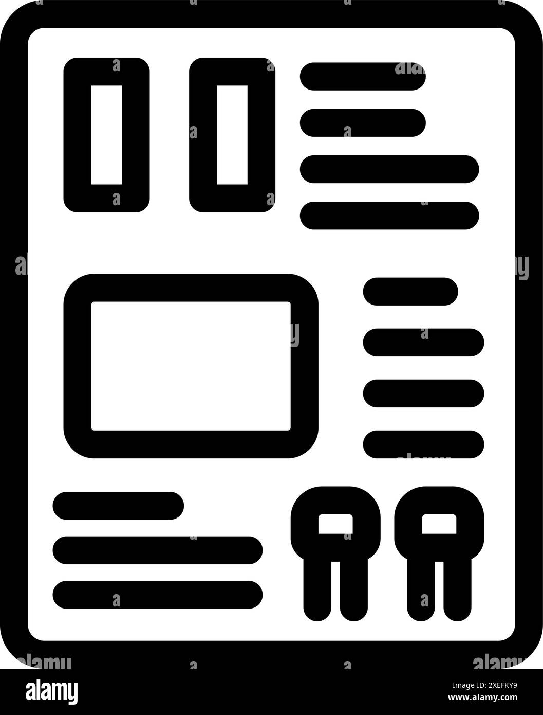 Electrical panel with wires showing, control panel icon outline Stock ...