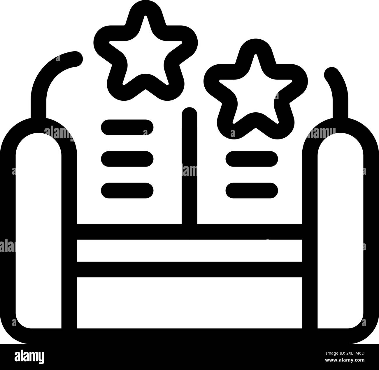 Comfortable sofa with five star rating, showing positive customer ...