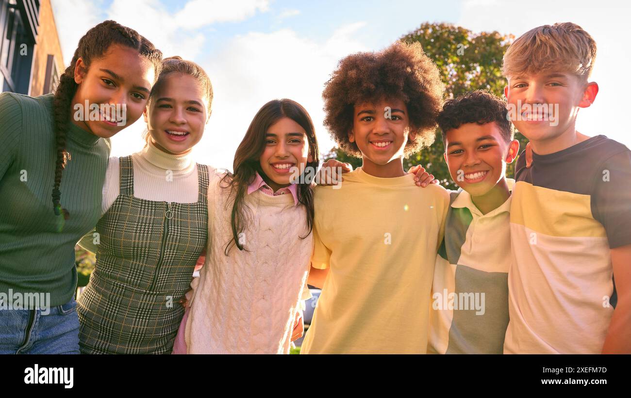 Portrait Showing Class Of Secondary Or High School Pupils Standing ...