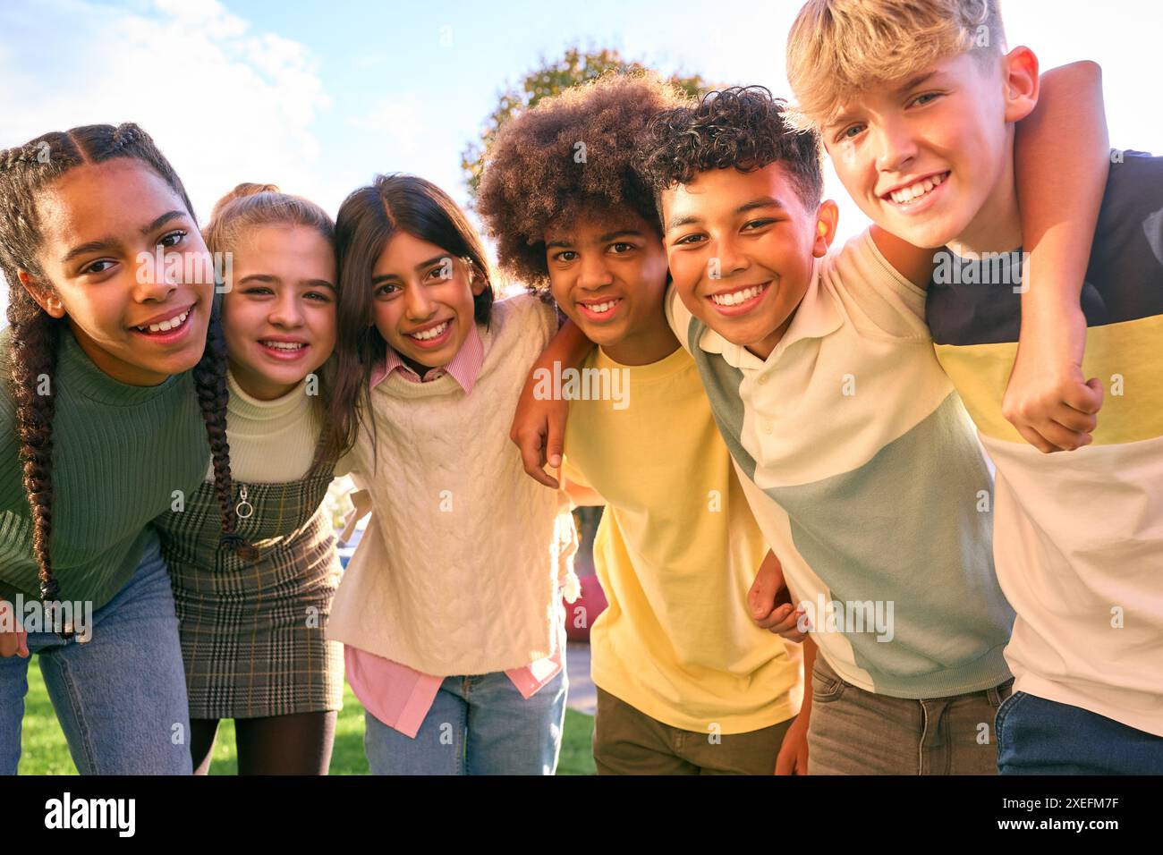 Portrait Showing Class Of Secondary Or High School Pupils Standing ...