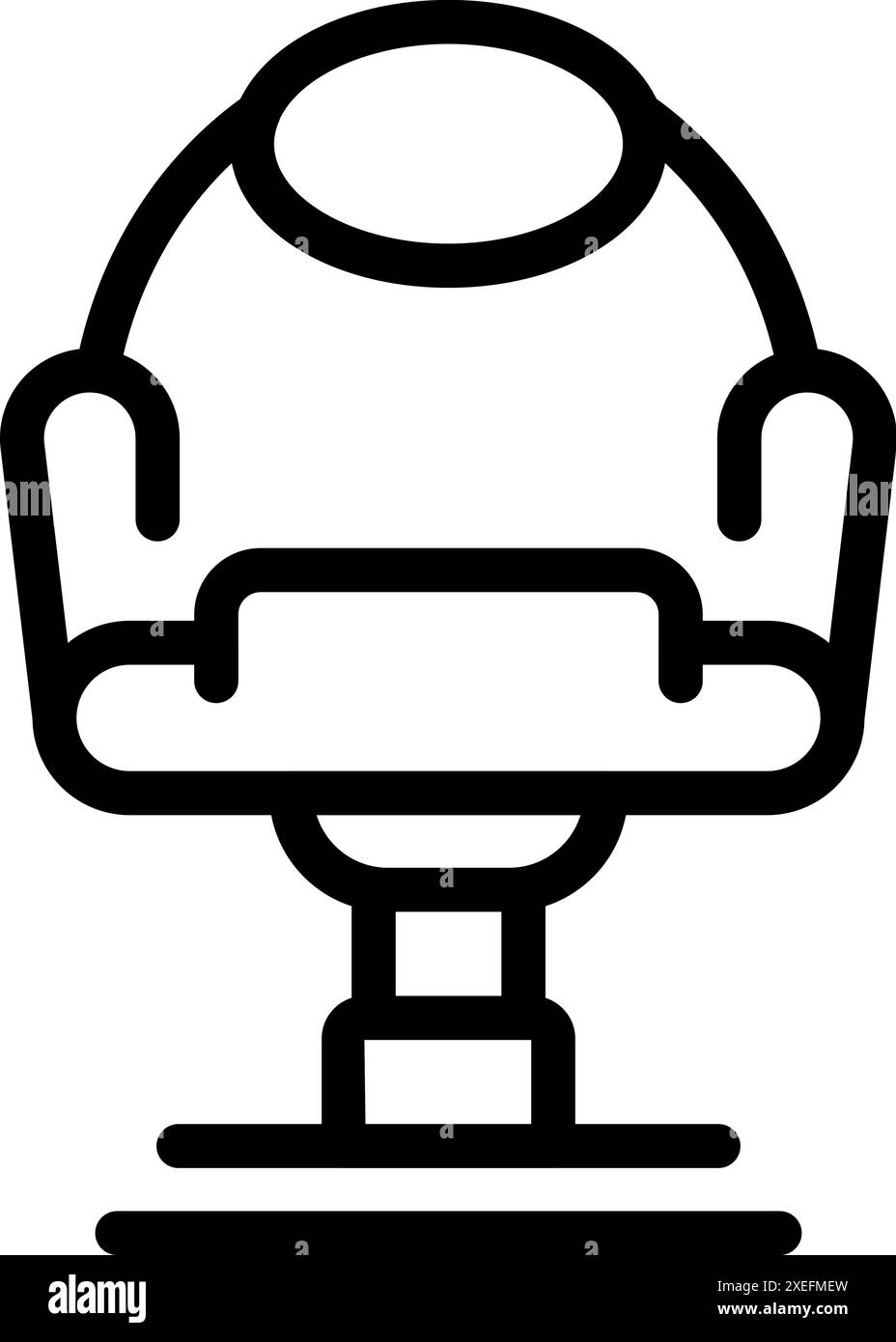 Simple yet recognizable icon of a barber chair, perfect for representing hair salons and ...