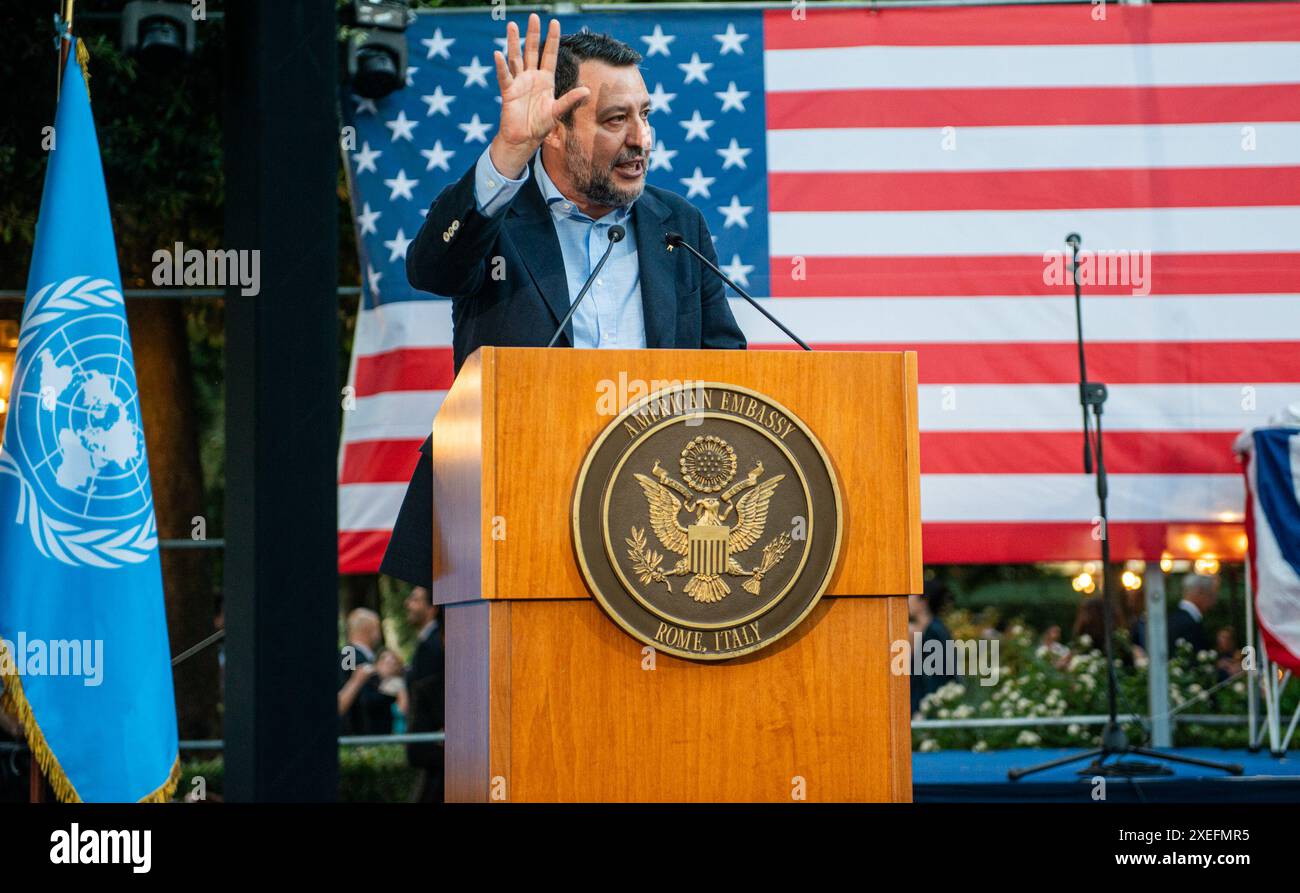 Roma, Italia. 27th June, 2024. Independence Day a Villa Taverna- Roma ...