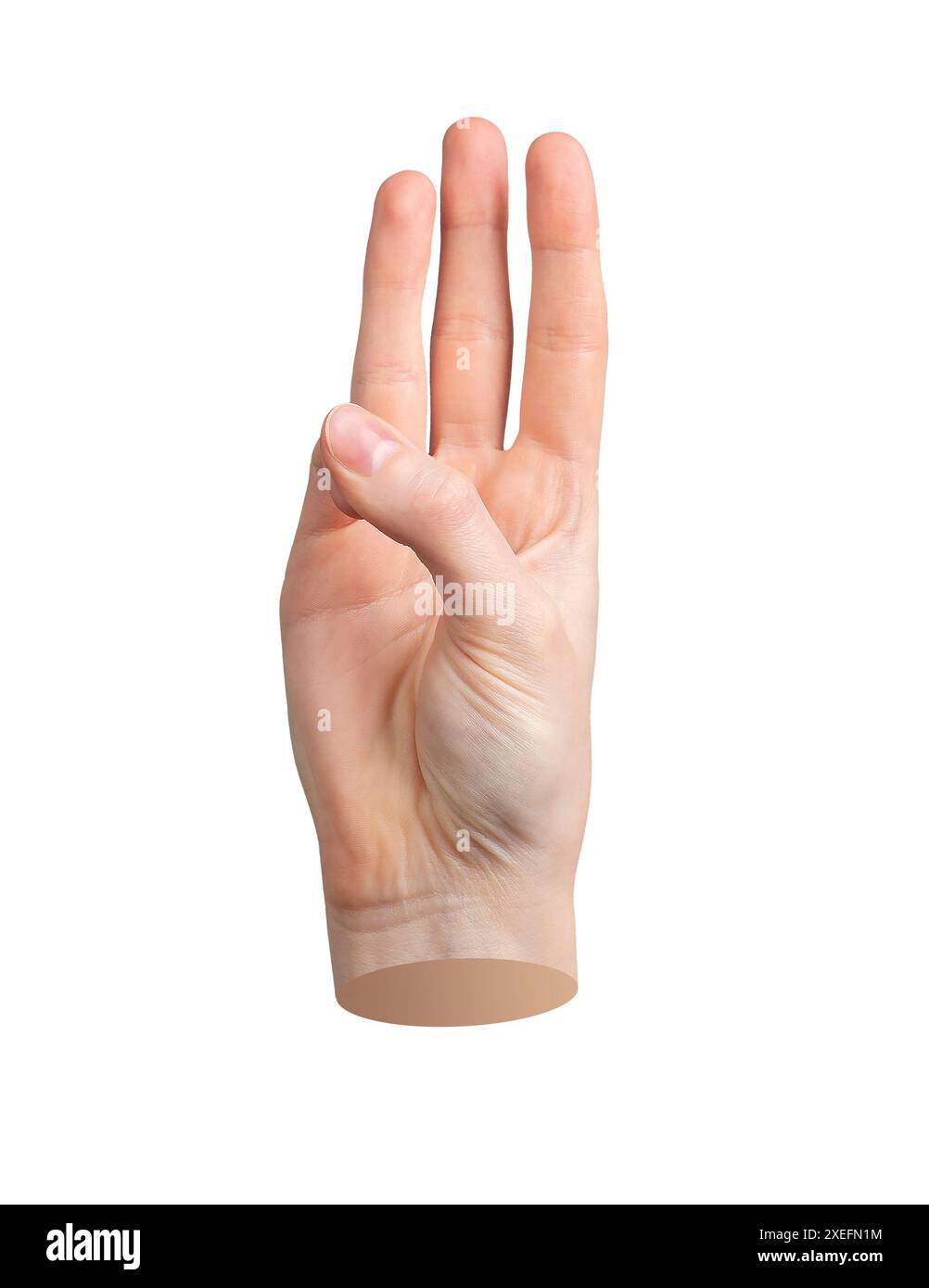 Three, 3 number, hand gesture, sign. isolated on white background Stock ...