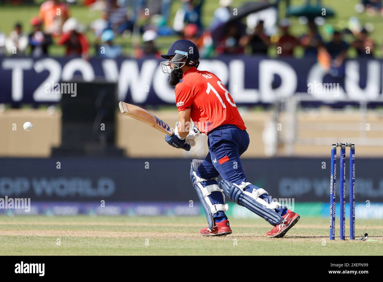 England's Moeen Ali during the 2024 ICC Men's T20 World Cup semi-final ...
