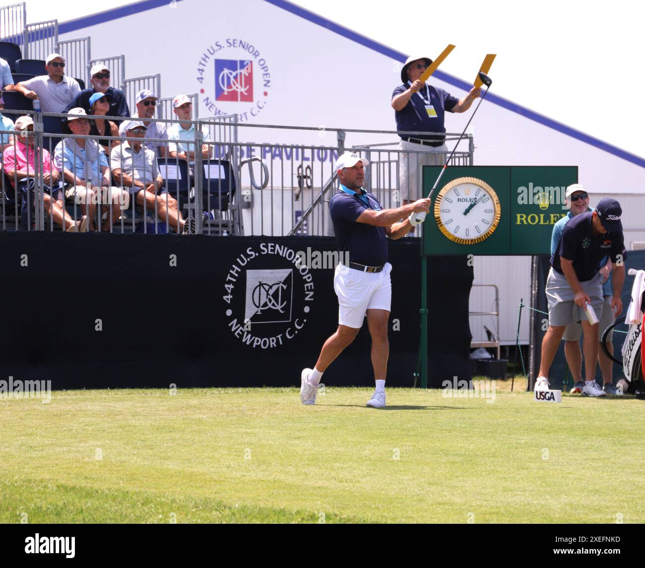 Newport, RI. June 26, 2024. Lee Westwood in the practice round at 2024 ...