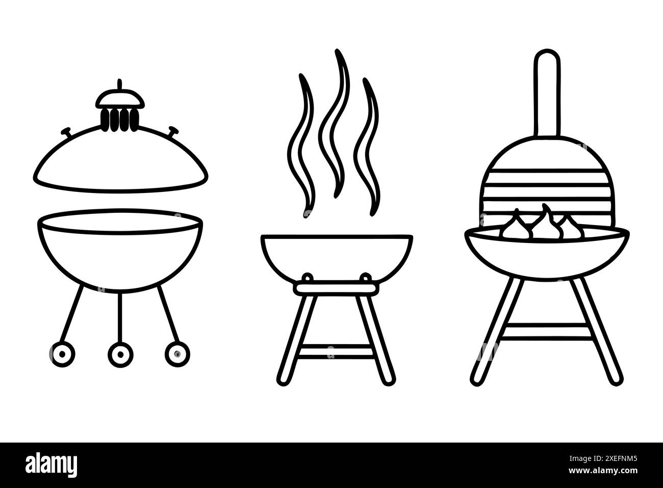 BBQ Line Art Clean and Refined Artistic Collection Stock Vector Image ...