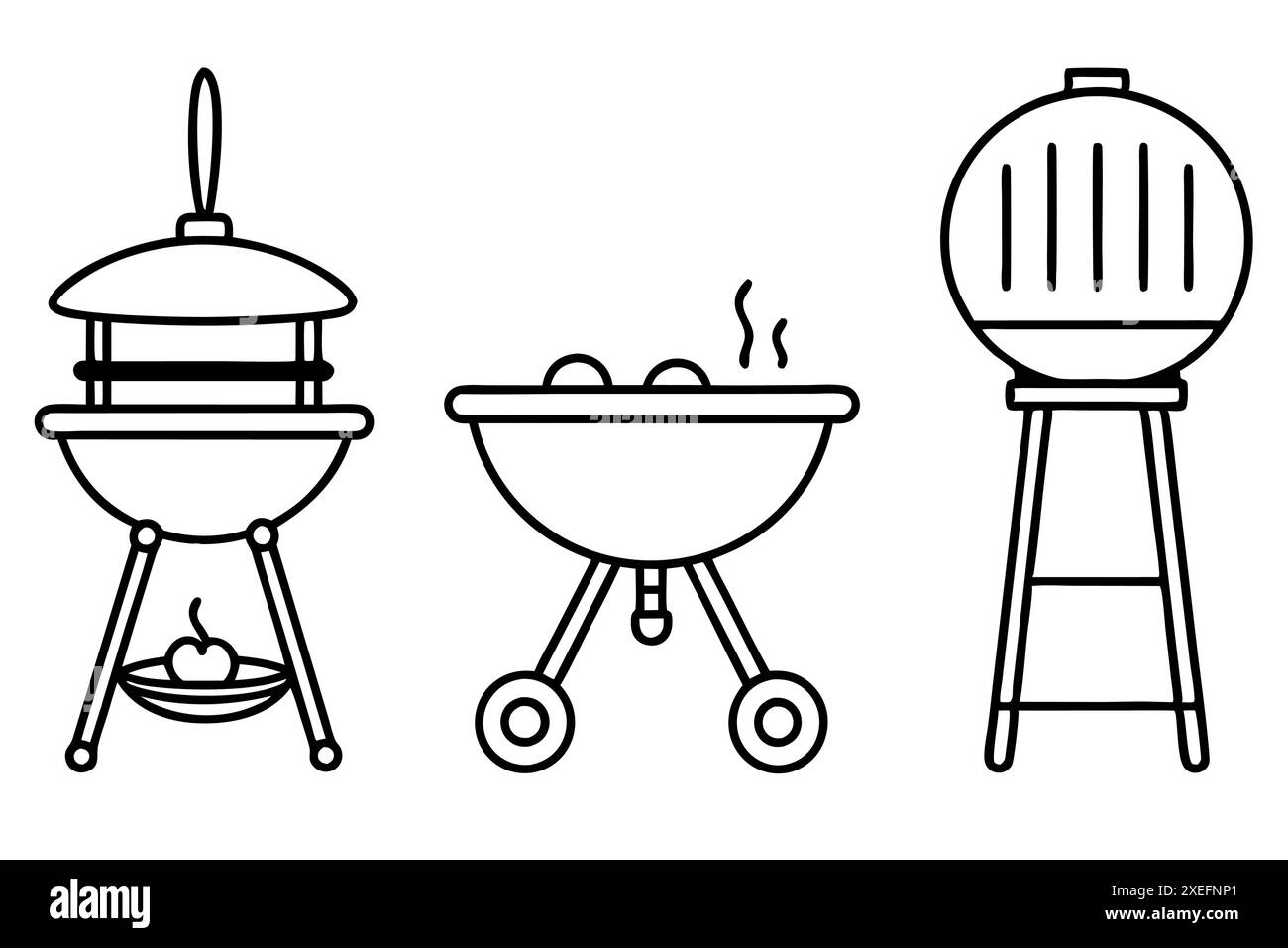 BBQ Line Art Detailed and Elegant Minimalist Drawings Stock Vector ...