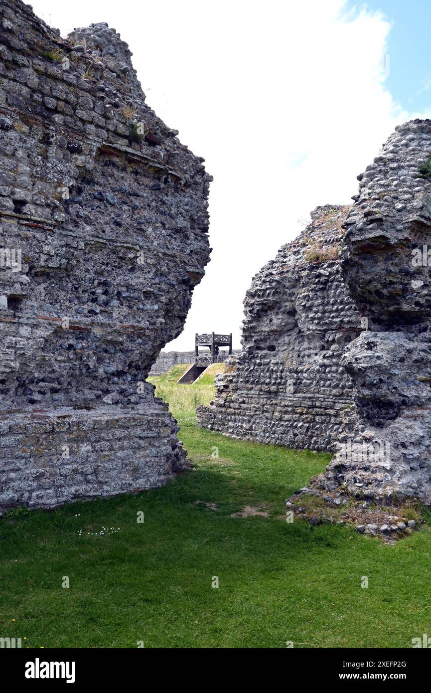A small gateway, called a Postern, at the Roman fort at Richborough ...