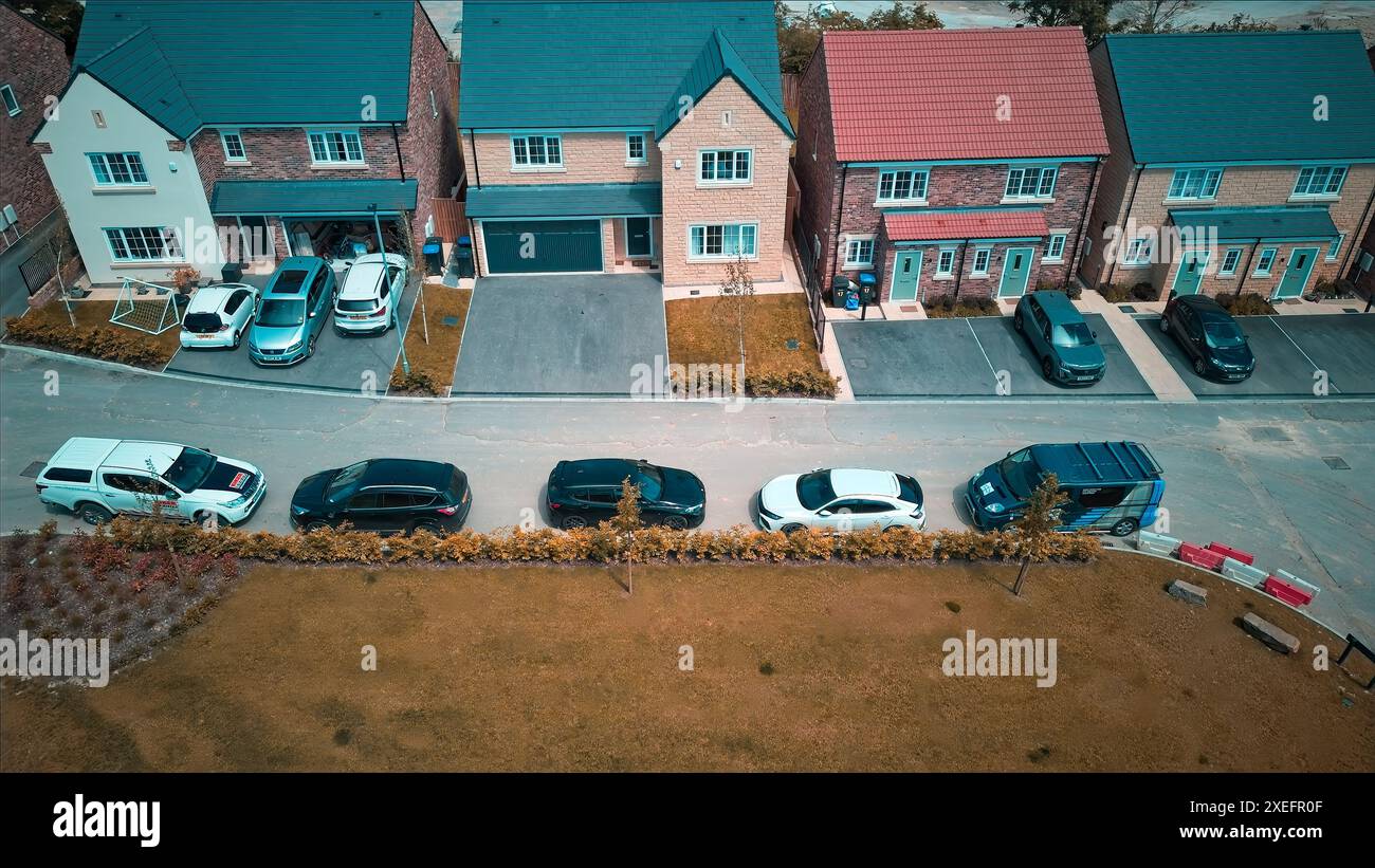 Aerial view colourful parked hi-res stock photography and images - Alamy