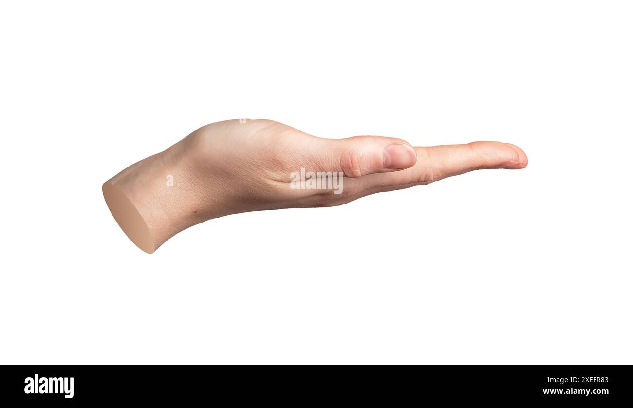 Open palm holding space, hand gesture, sign. isolated on white ...