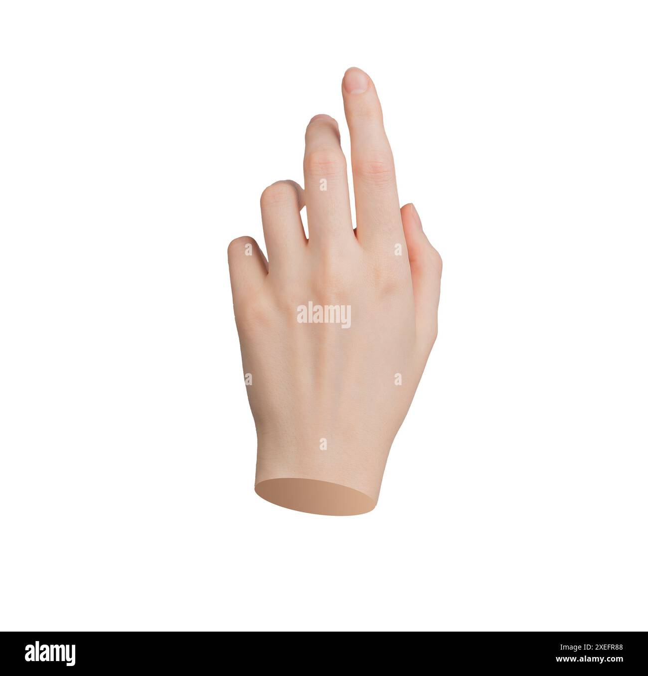 Hand gesture, isolated on white background. Finger sign, symbol of ...