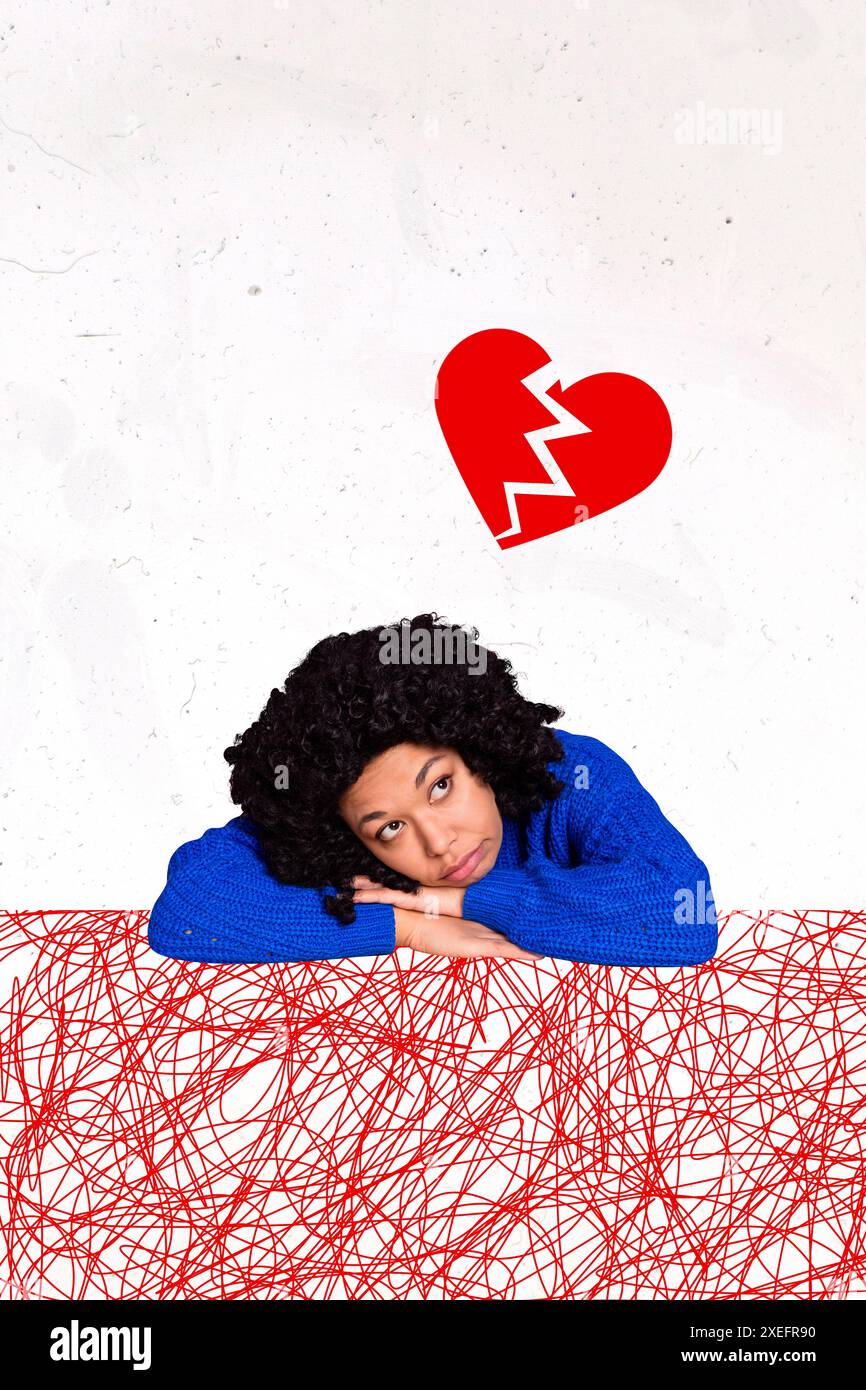 Trend artwork composite image collage of person young woman sad face ...