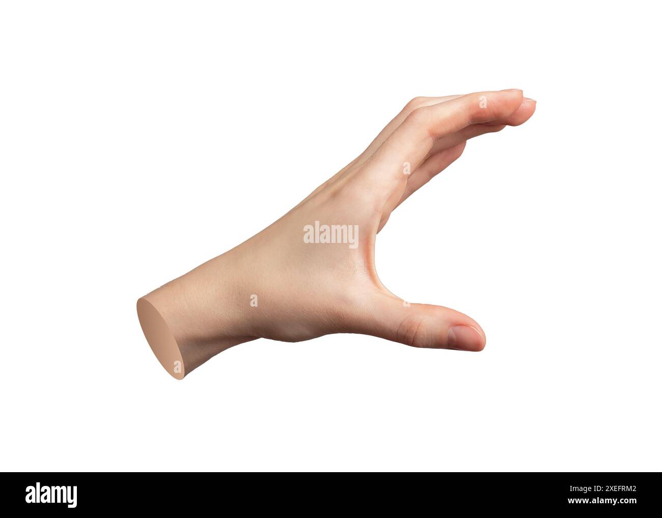 Hand gesture, sign. Measuring, showing big size isolated on white ...