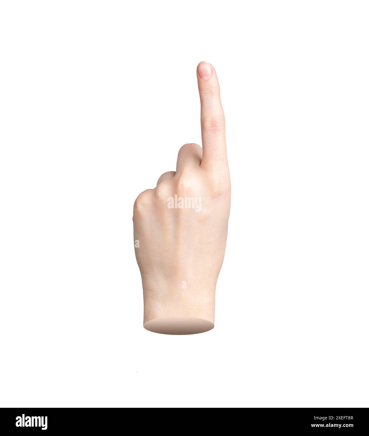 Finger pointing, indicating one. Index finger, tap, click gesture. Hand sign, pick, close up ...