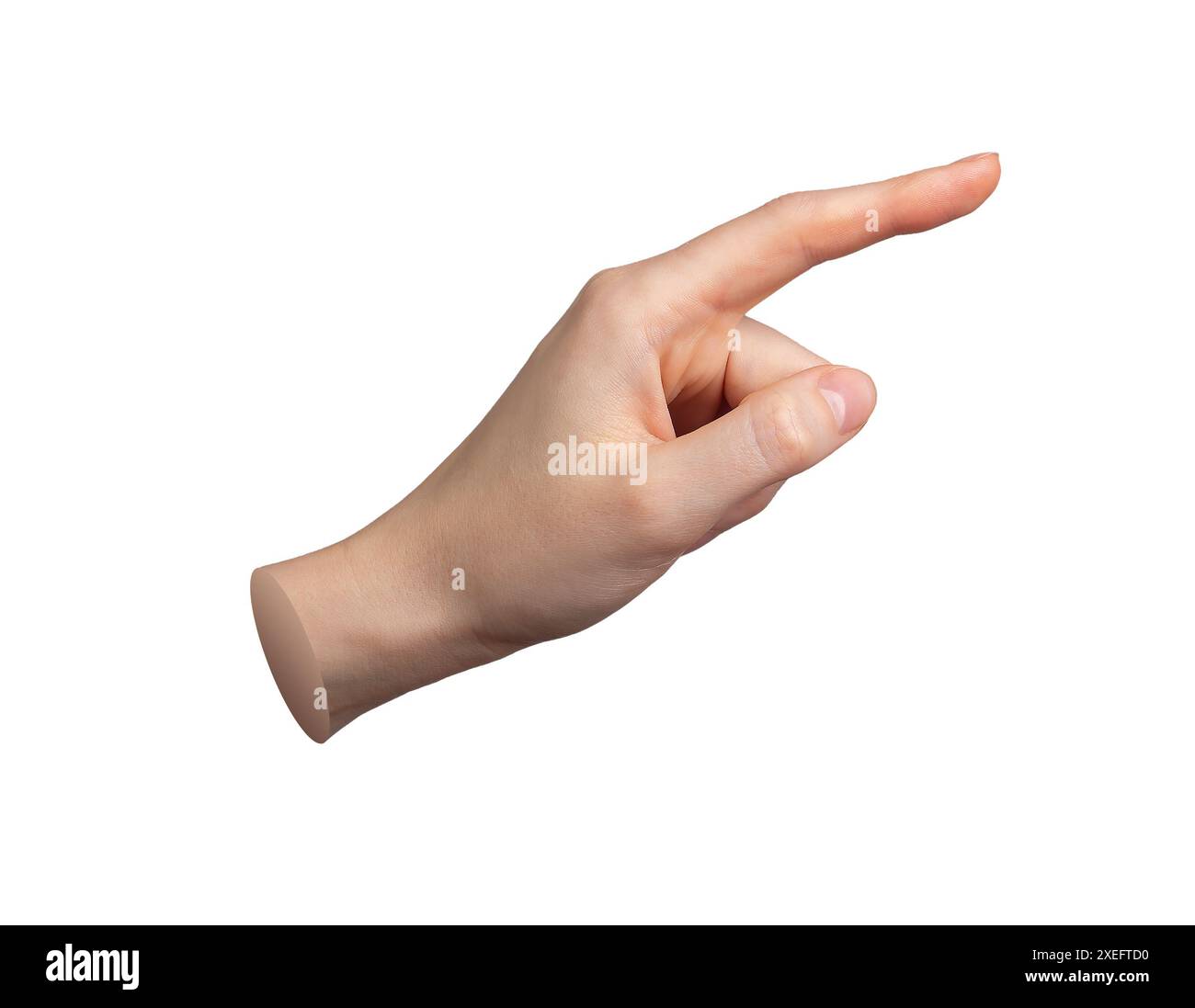 Hand gesture with pointing finger, indicating sign. Index finger ...