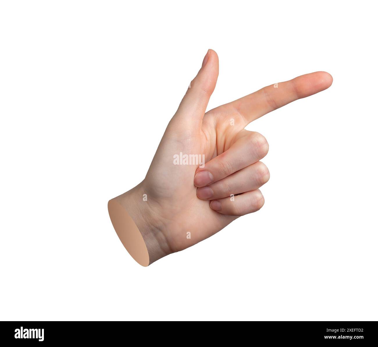 Hand gesture with pointing finger, indicating sign. Index finger, pointer choosing, choice ...