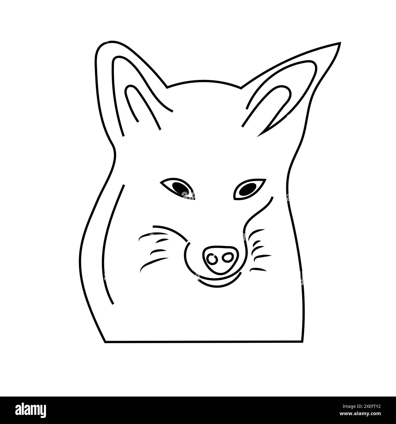 Hand Drawn icon of Andean Fox or Zorro Culpeo Stock Vector Image & Art ...