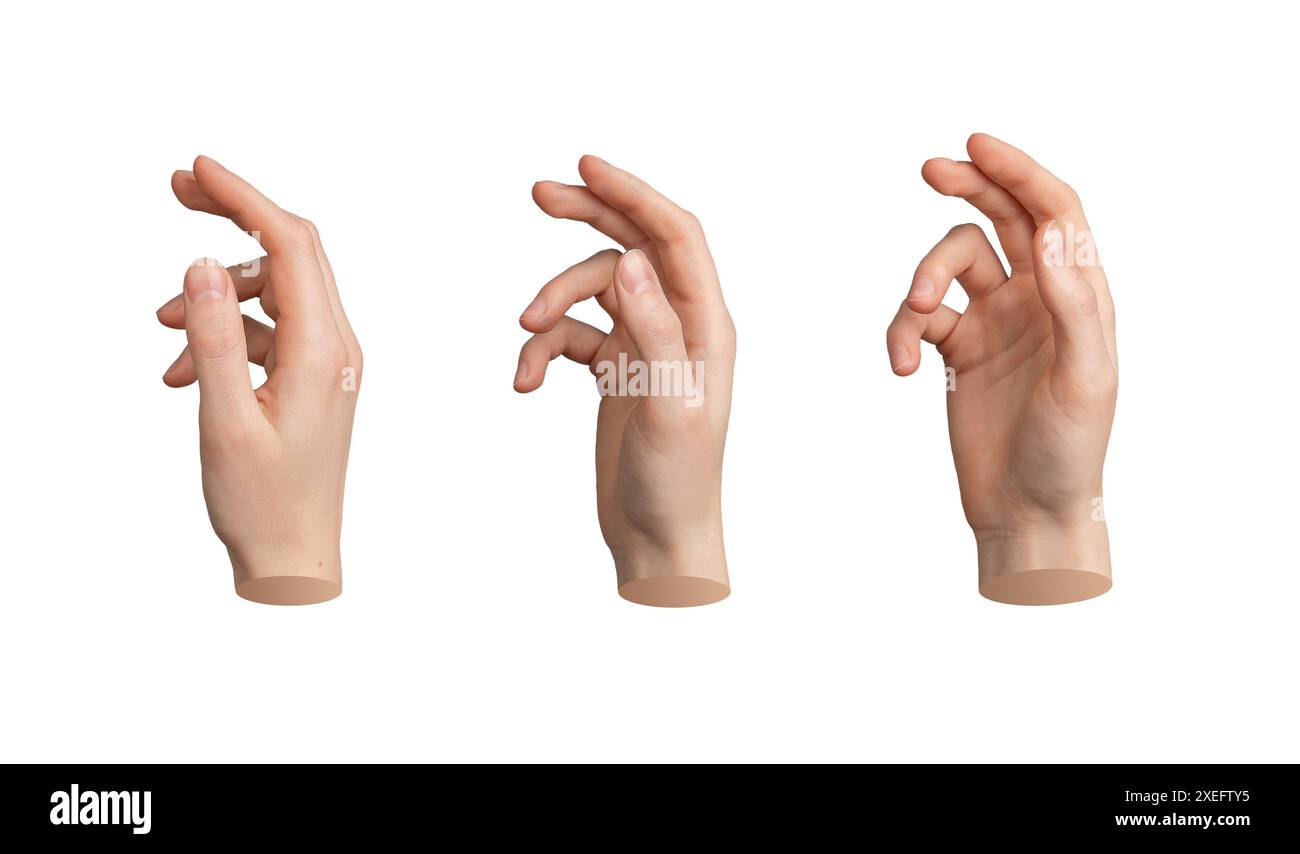 Hand gesture turning, rotating. female fingers and wrist showing signs ...