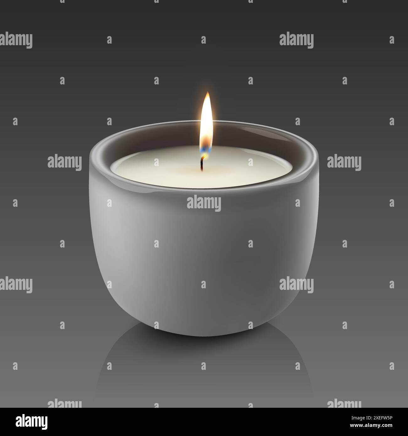 Vector 3D Realistic Paraffin Wax Burning Party Spa Candle and Burning ...