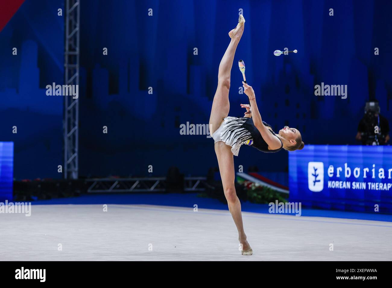 Taisiia Onofriichuk (UKR) seen in action during the Rhythmic Gymnastics ...