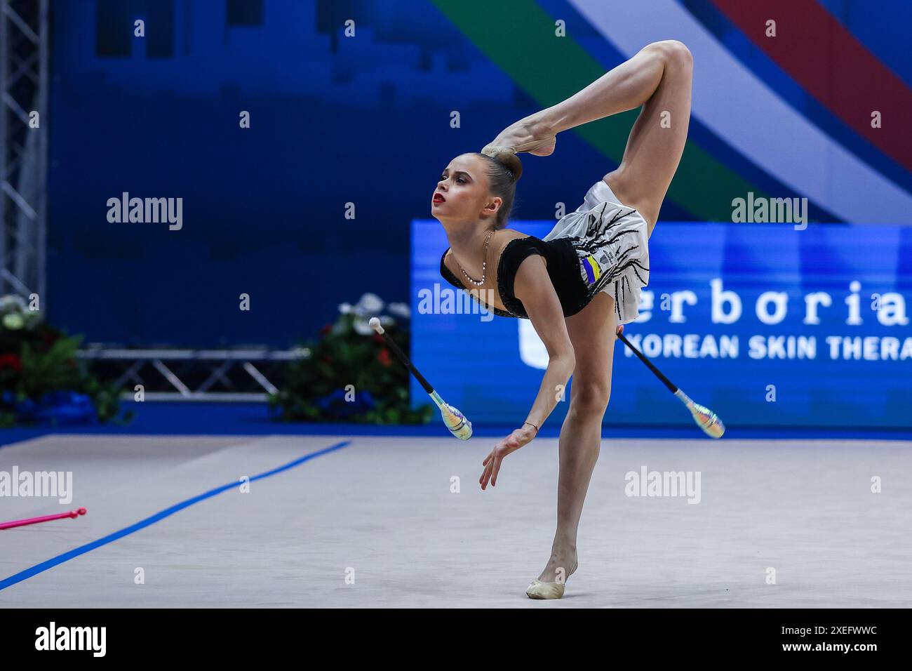 Taisiia Onofriichuk (UKR) seen in action during the Rhythmic Gymnastics ...