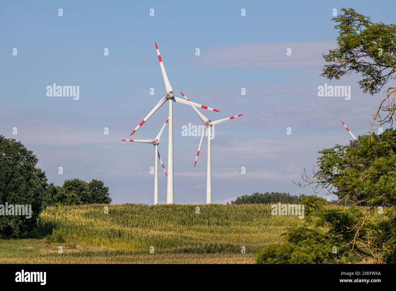 Wind turbines in the landscape Stock Photo - Alamy