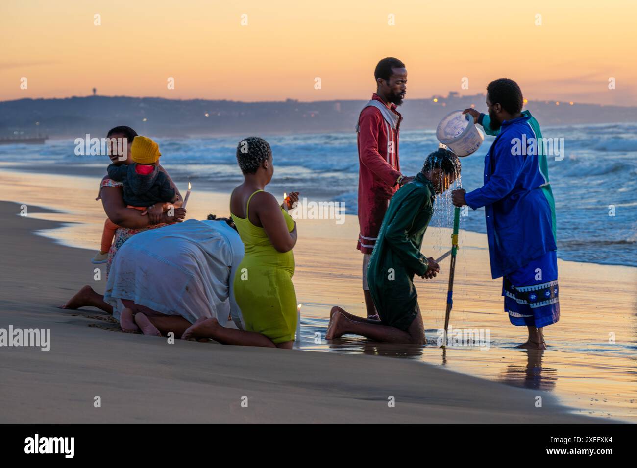 Ocean Baptism at sunrise in Durban, South Africa Stock Photo - Alamy