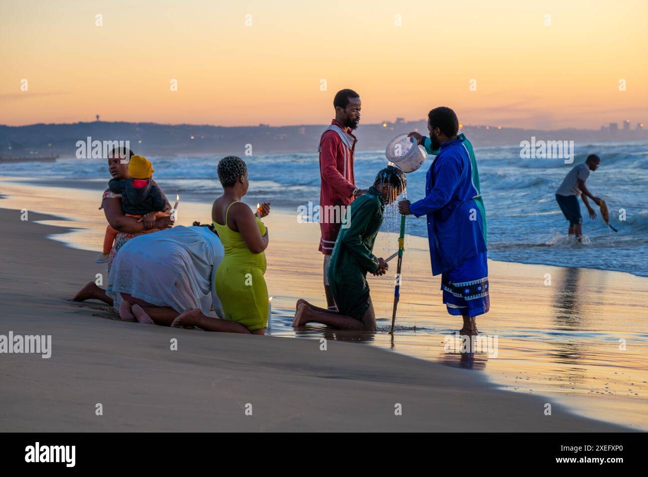 Ocean Baptism at sunrise in Durban, South Africa Stock Photo - Alamy