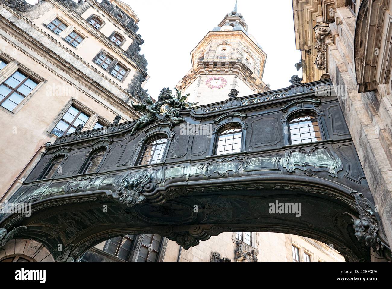 Connecting bridge in Dresden Stock Photo - Alamy