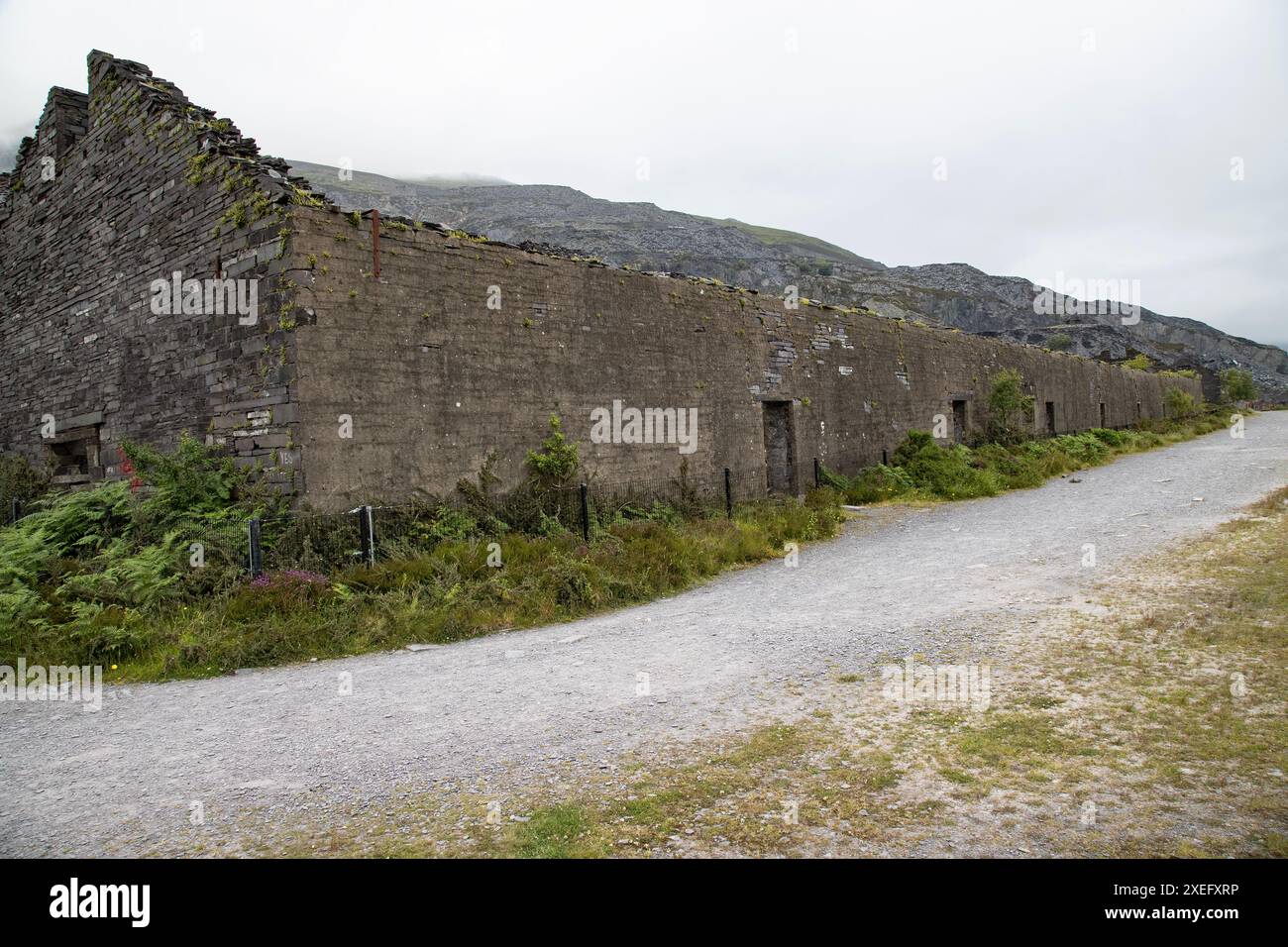 The exterior ruins of Ardal slate mills building no 3 opened in 1927 ...
