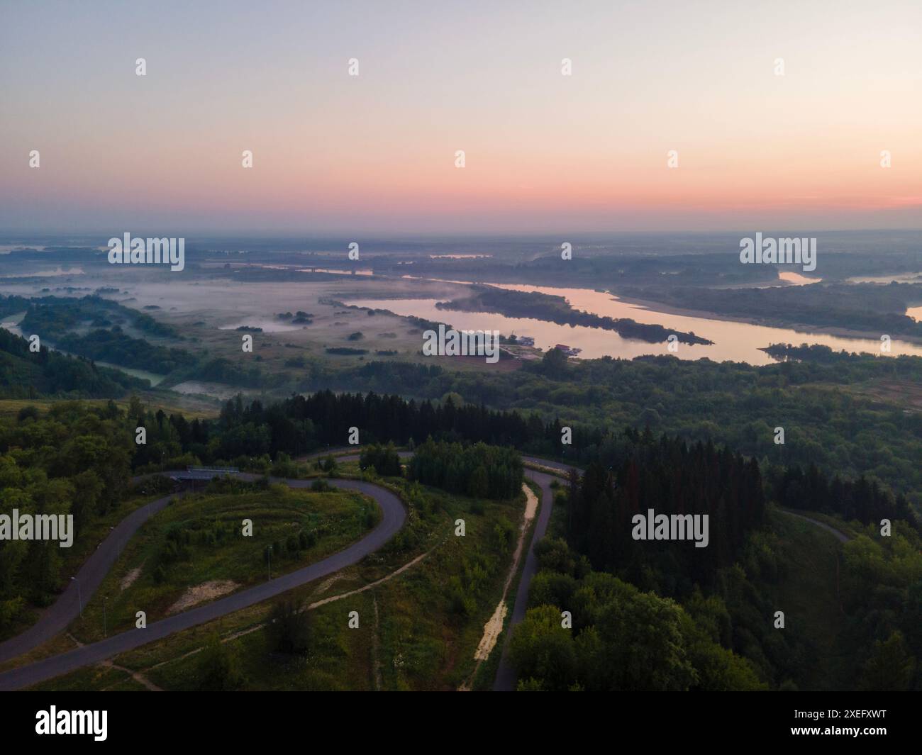 Aerial mountain lush forest roads hi-res stock photography and images ...