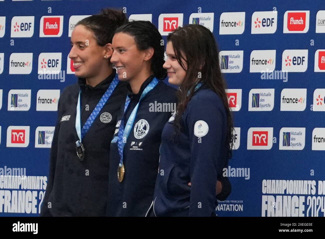 TISSANDIE CAMILLE , DUHAMEL Cyrielle and DOMINGEON MANON PODIUM 400 M ...