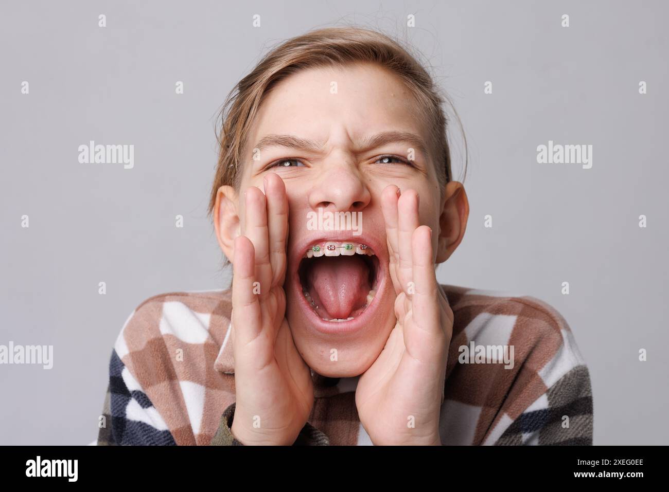Boy scream close teen hi-res stock photography and images - Alamy